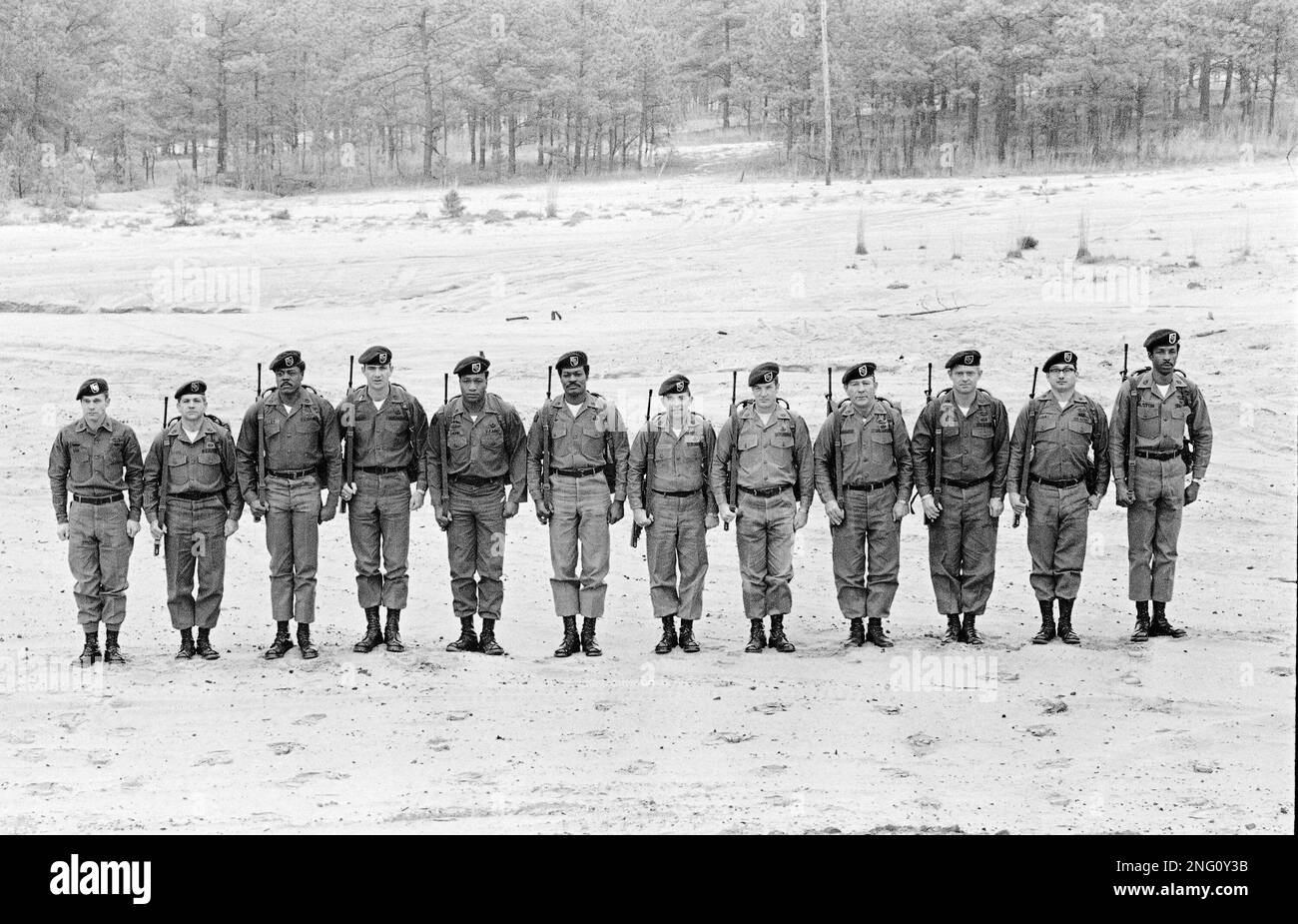 Pictured here is an A Team of the U.S. Army Special Forces lines up in ...
