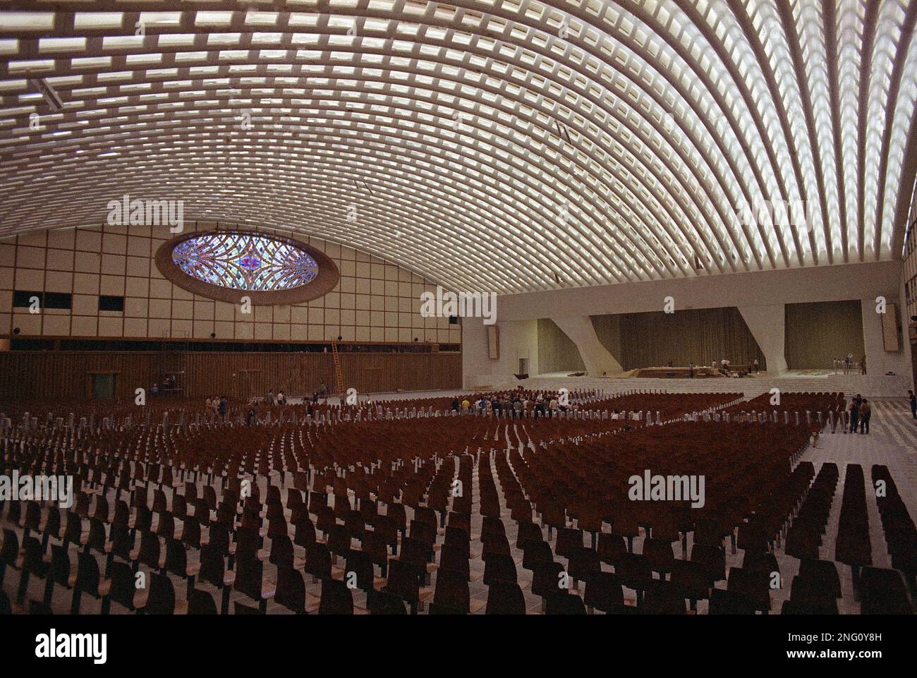 Pictured here is a view of the new Vatican General Audience Hall in ...
