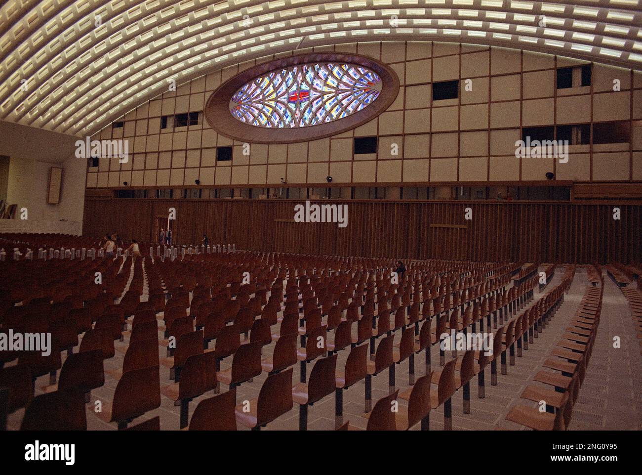 Pictured here is a view of the new Vatican General Audience Hall in ...