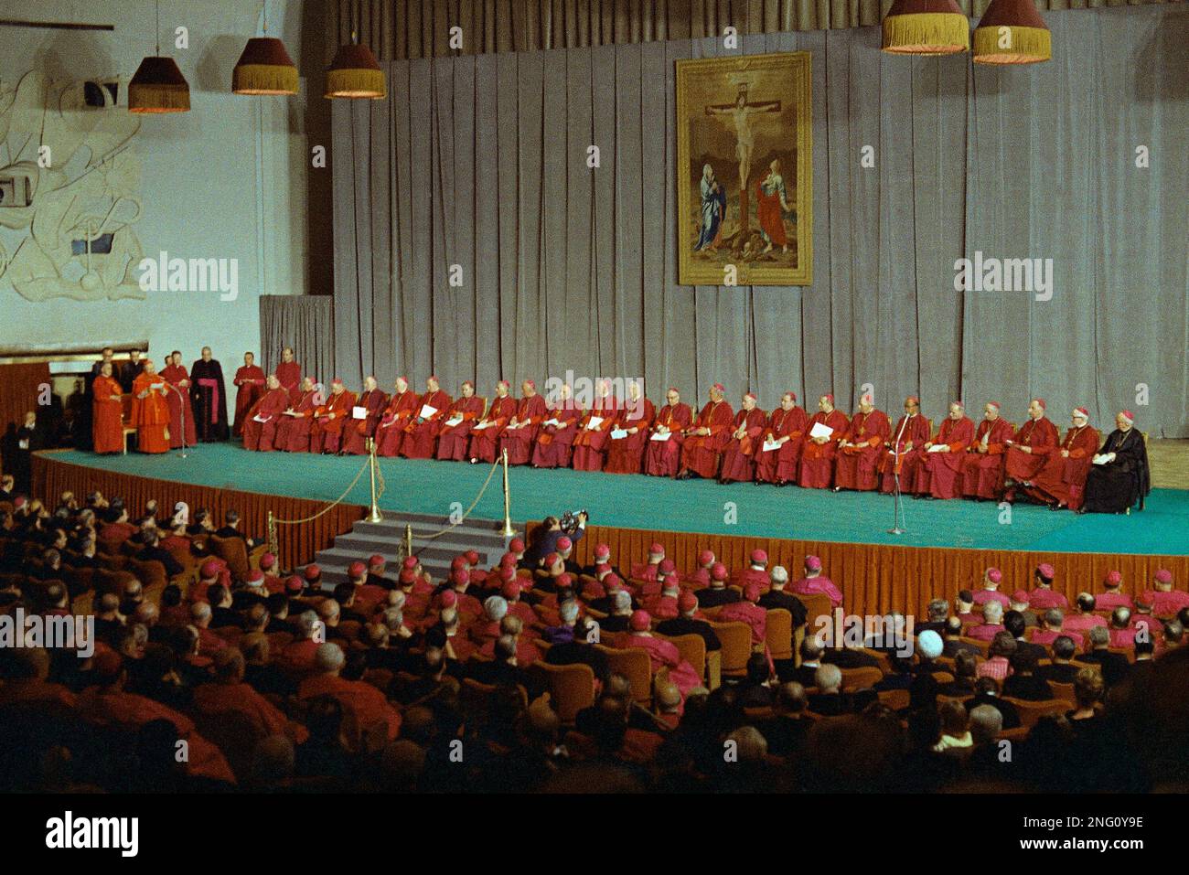Pictured here is a ceremony at the Pope Pius XII Auditorium at the ...
