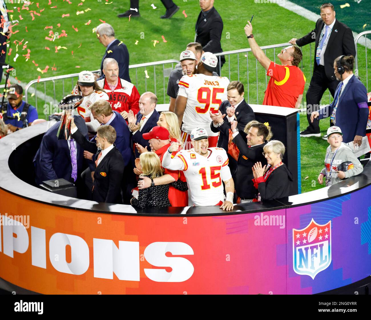 Kansas City Chiefs quarterback Patrick Mahomes (15 ) celebrates after ...