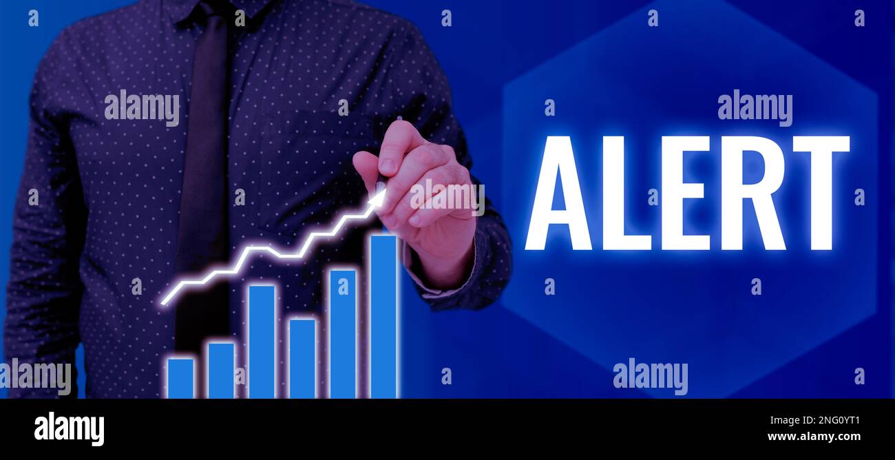 Text caption presenting Alert. Internet Concept An announcement Signal ...