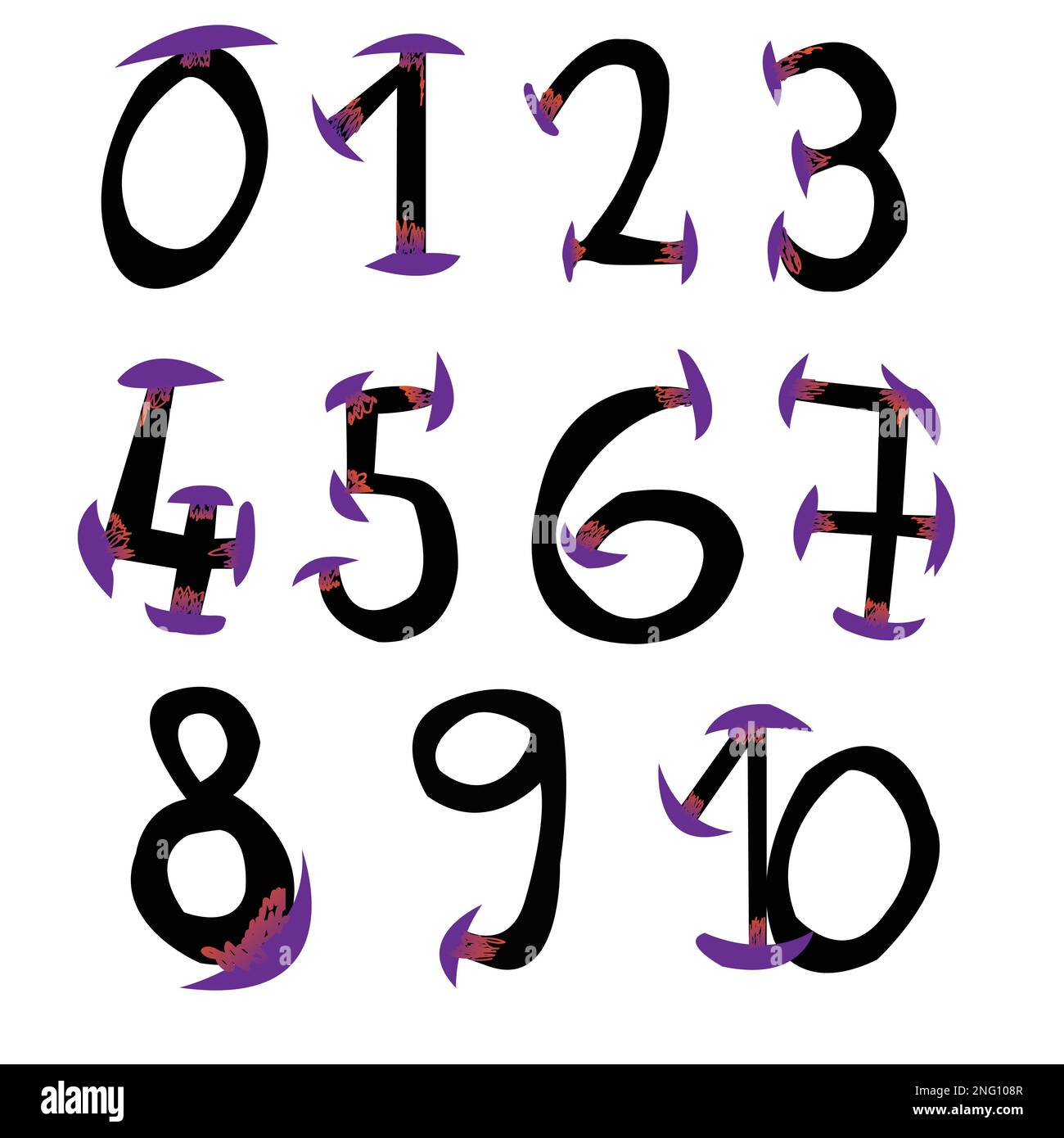 Numbers set logos for celebrations; vector illustration Stock Vector ...