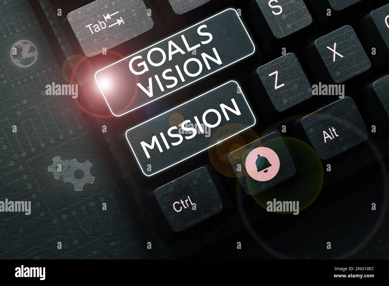 Text showing inspiration Goals Vision Mission. Business idea practical ...