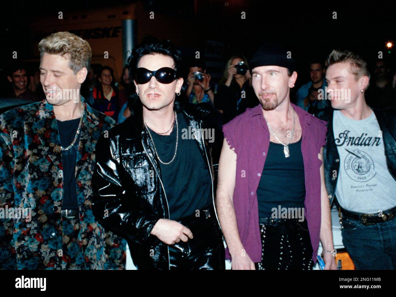 The Irish rock band U2, seen at the Miami Arena in Miami, March 1, 1992 ...