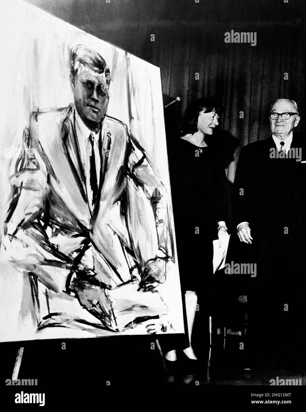 A portrait of John F. Kennedy which was painted for the Harry S. Truman ...
