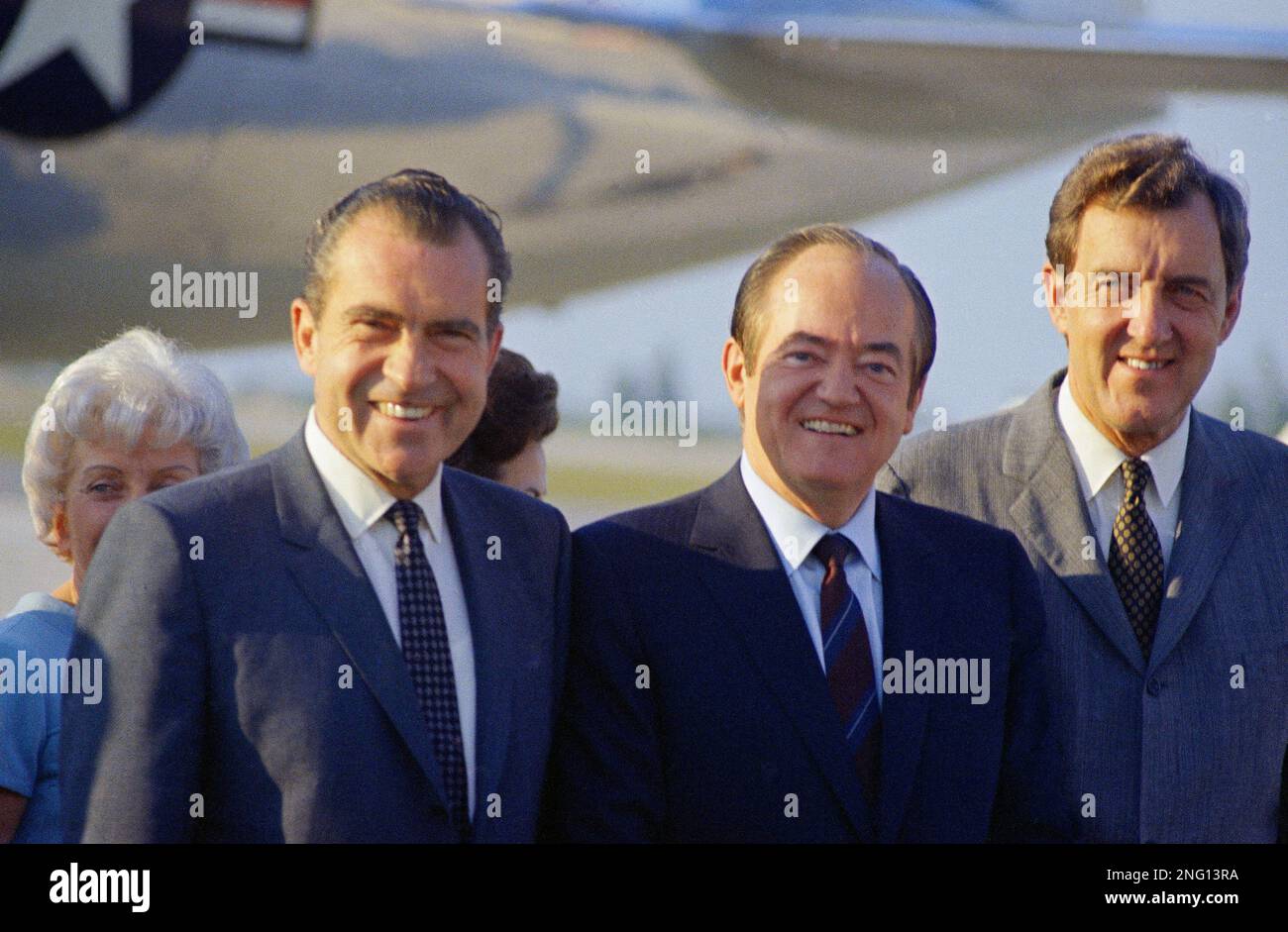 From left to right, Richard Nixon, Hubert Humphrey and Edmund Muskie ...