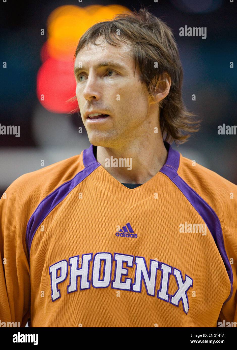 Phoenix Suns point guard Steve Nash during warmup prior to a preseason ...
