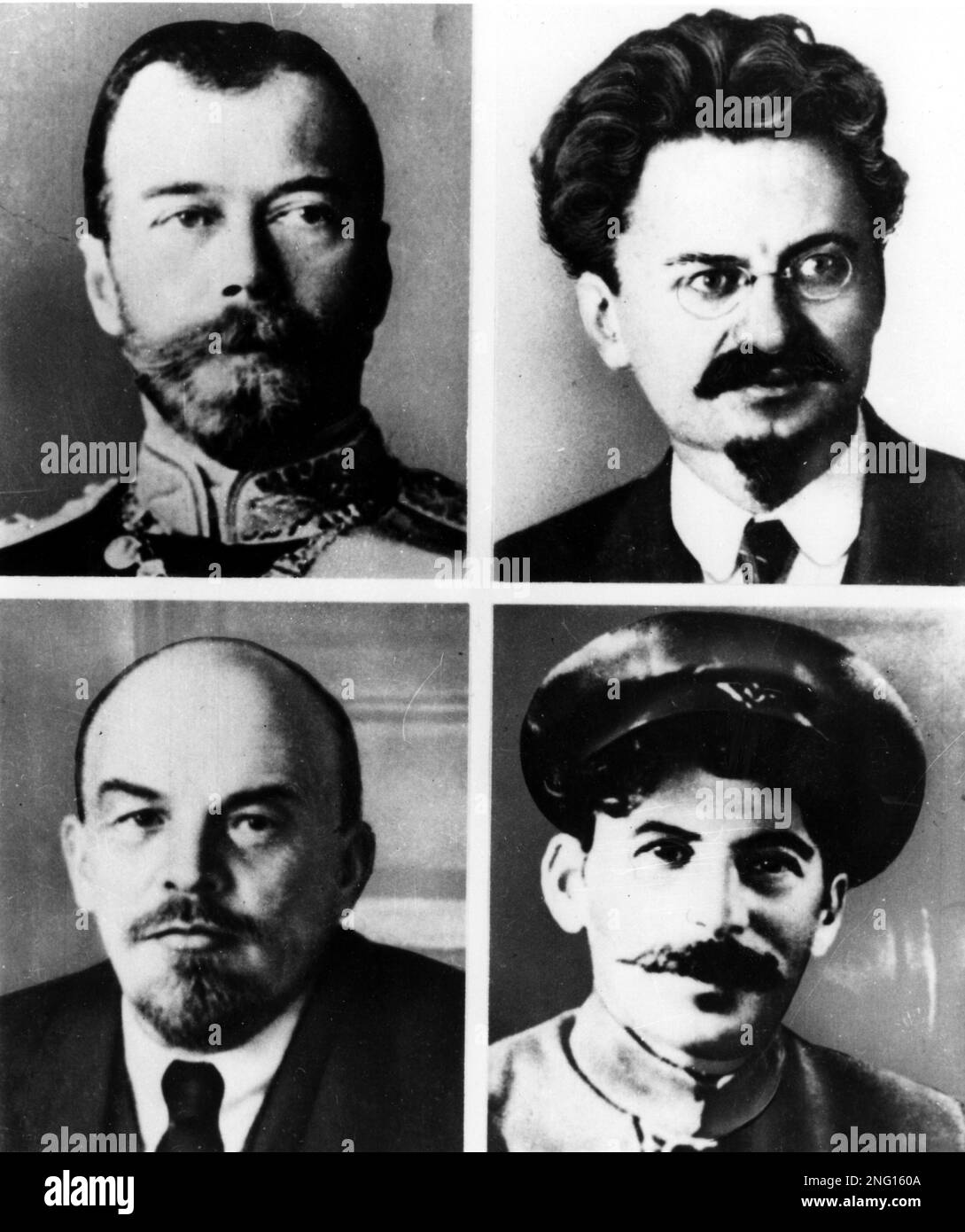 Portraits of the four key figures in the violent revolution from 1917 ...