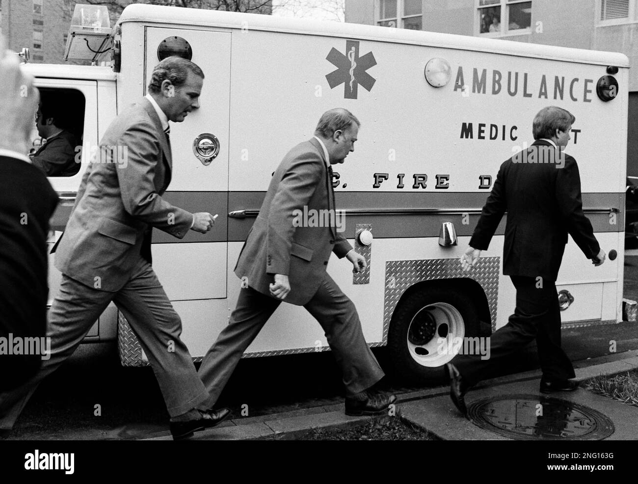 President assistants James Baker, left, Edwin Meese III and Larry ...
