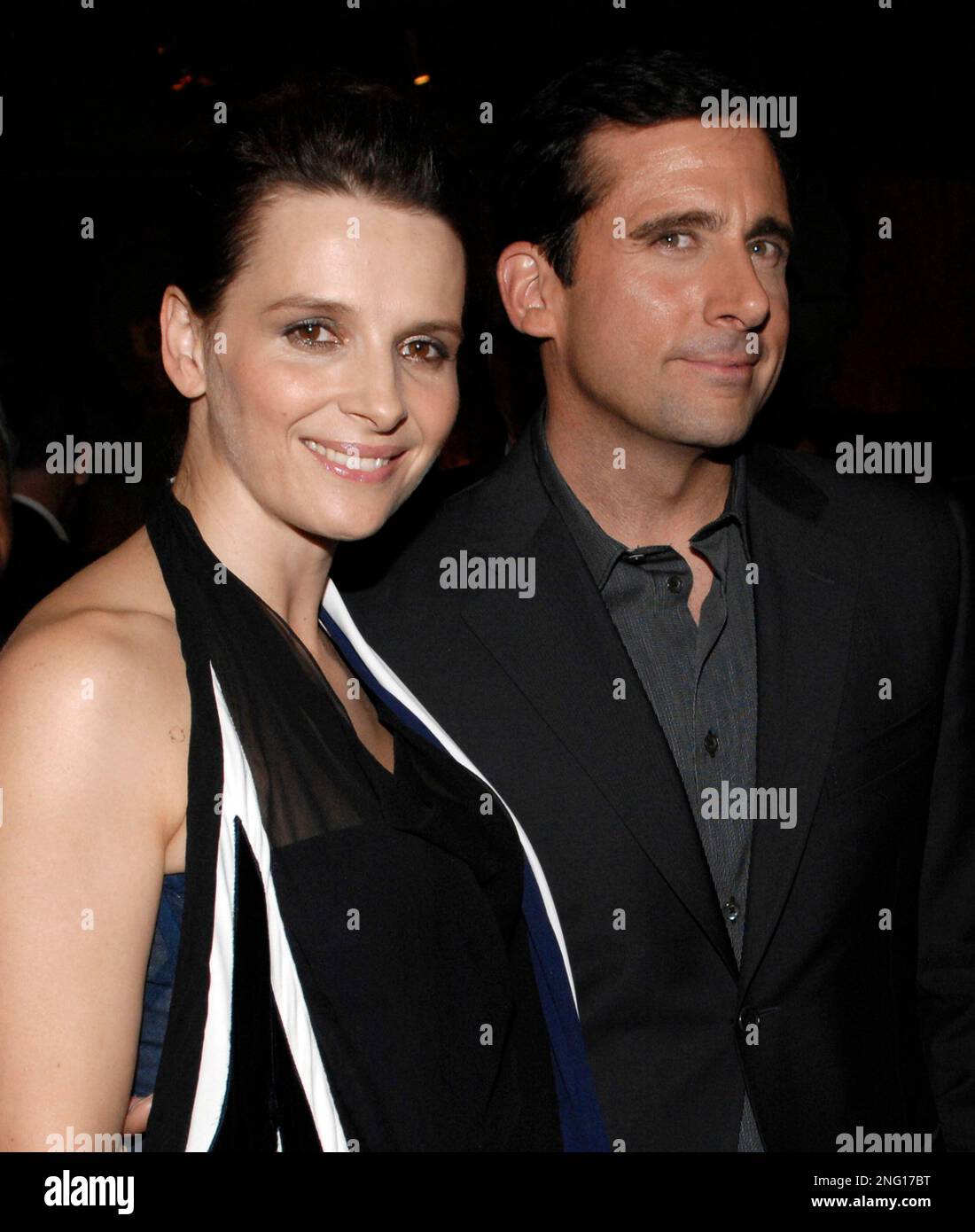 Actors Juliette Binoche, left, and Steve Carell are seen at the world ...