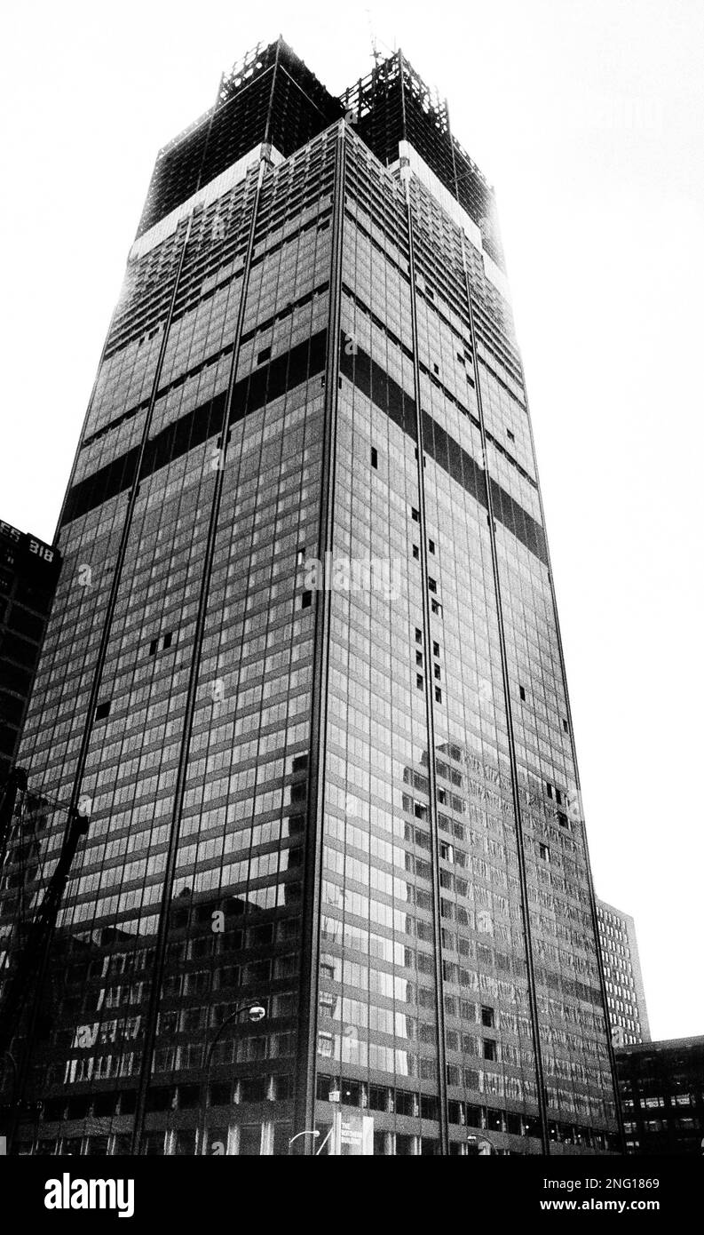 The Sears Tower is shown under construction in Chicago, Aug. 28, 1972. (AP Photo/Charles E ...