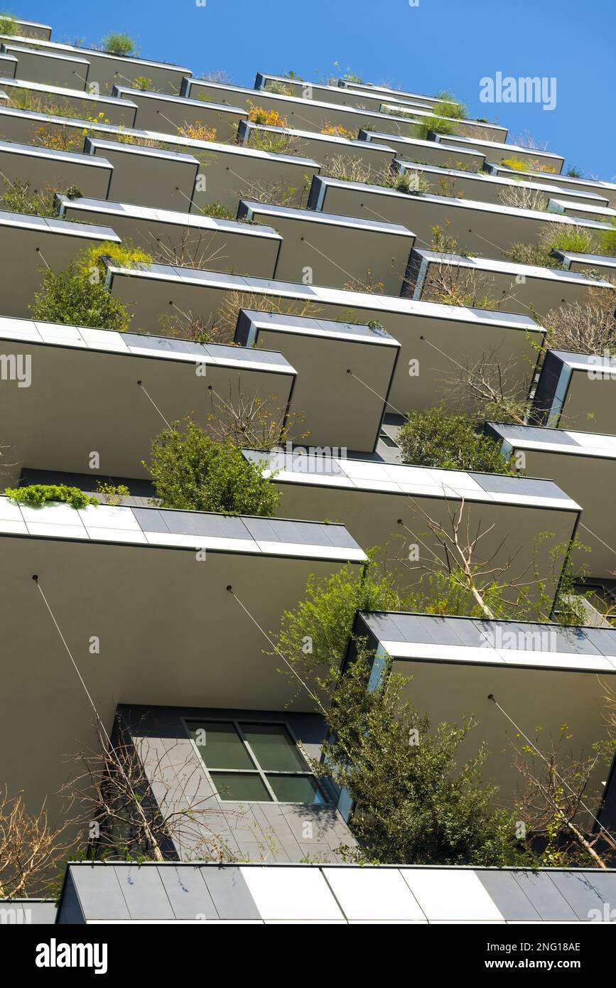 Modern Ecological Skyscraper with Plants in Milan, Lombardy in Italy ...