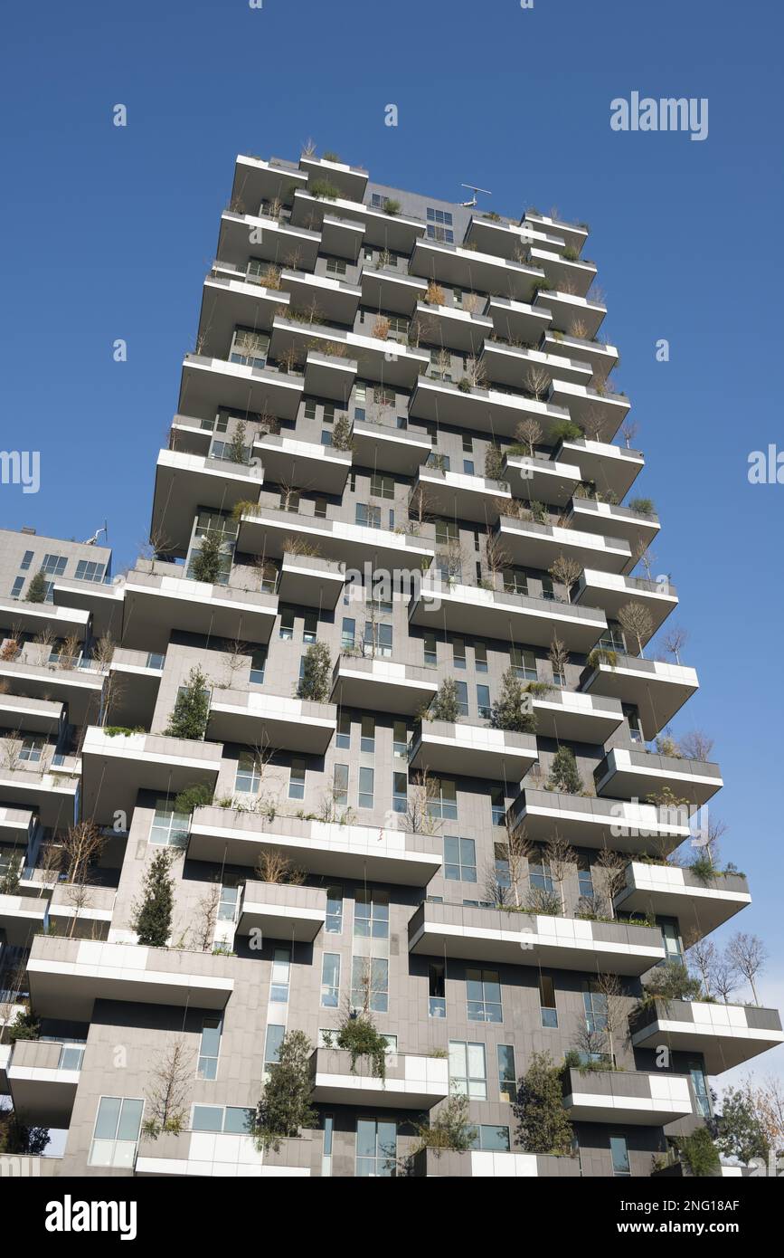 Modern Ecological Skyscraper with Plants in Milan, Lombardy in Italy ...