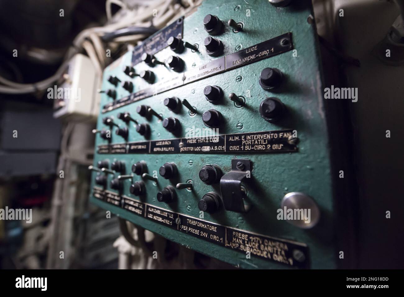 Navigation Instrument Inside a Submarine in Italy Stock Photo - Alamy