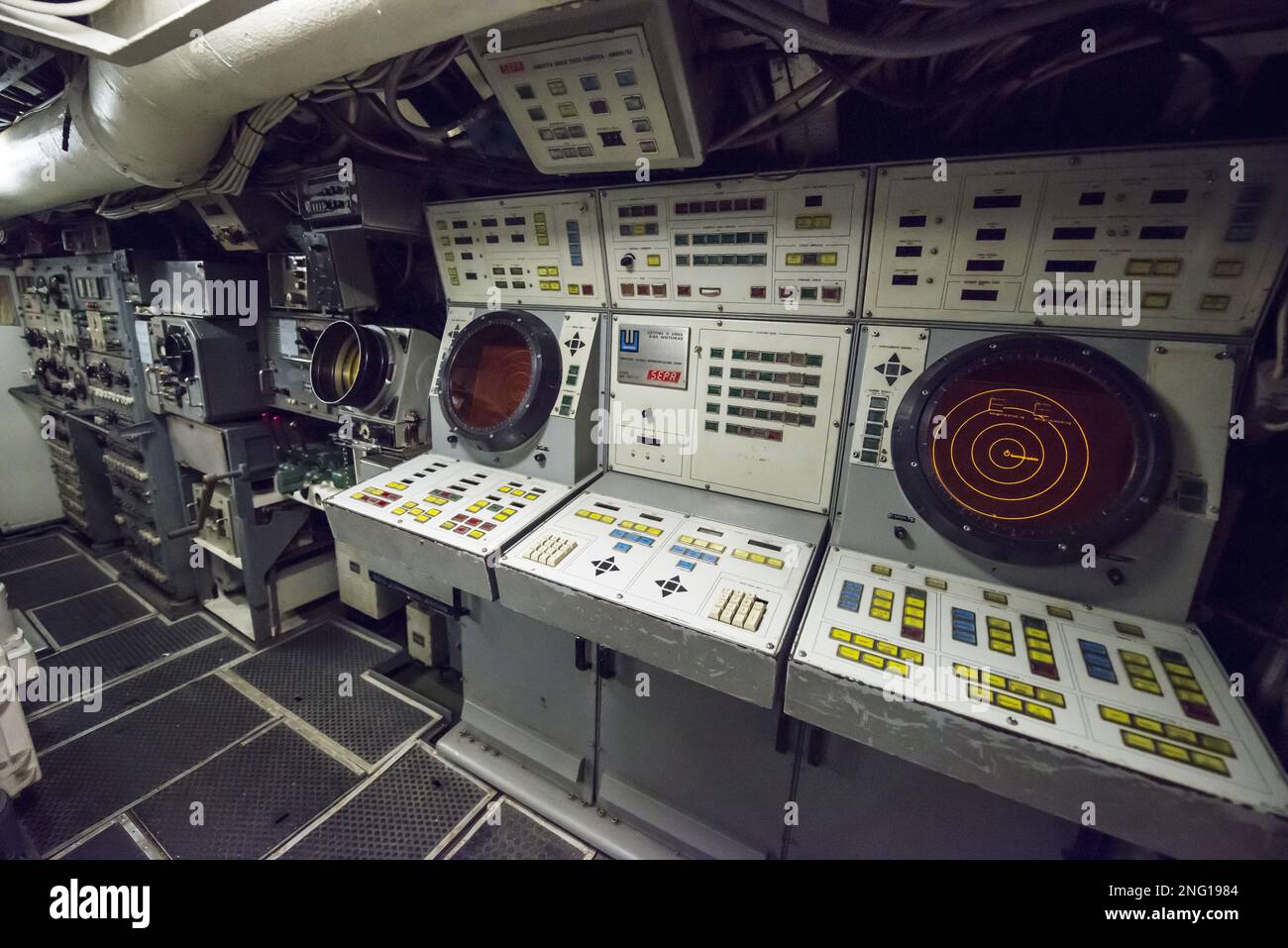 Navigation Instrument Inside a Submarine in Italy Stock Photo - Alamy