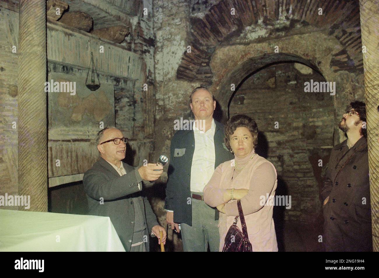 Father Amvbrogio Cogliati, a veteran English Interpreter, shows ...