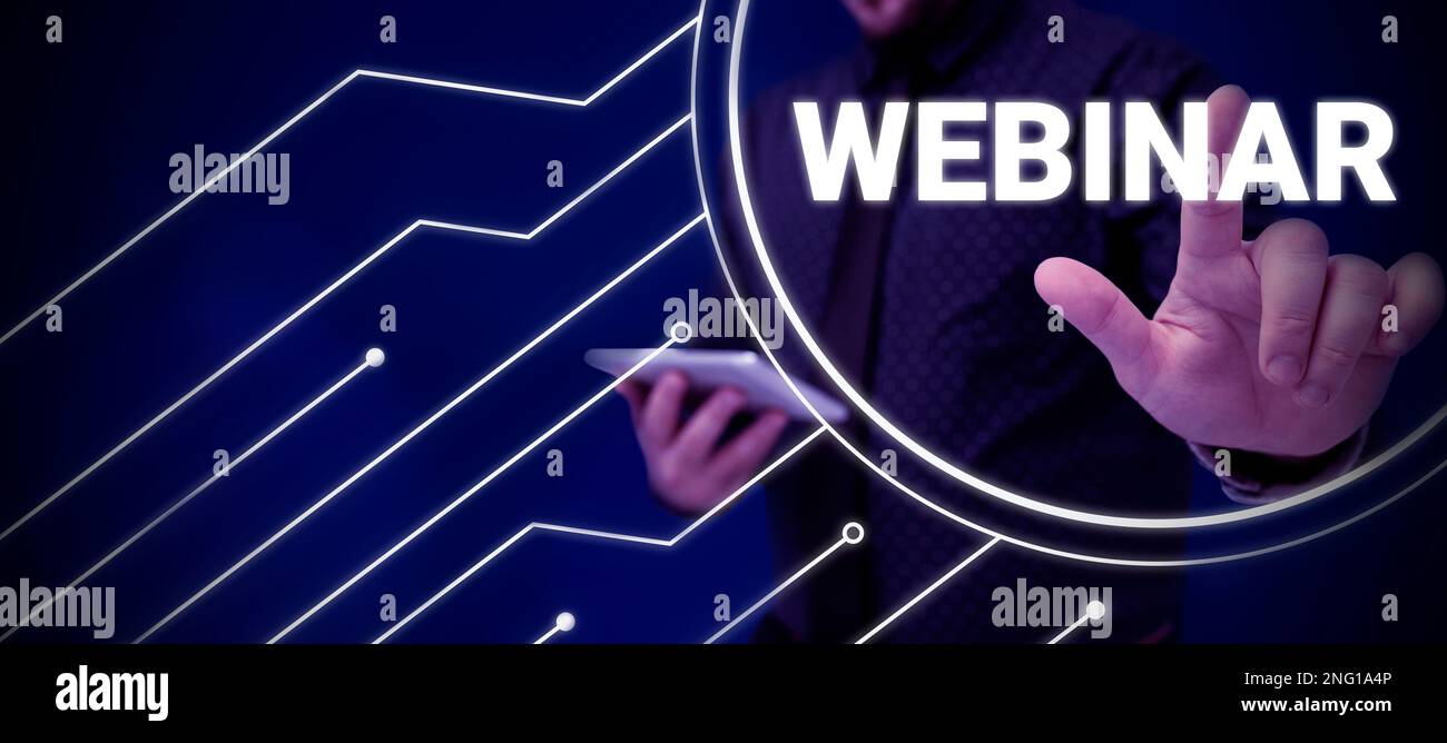 Text caption presenting Webinar. Internet Concept defined as seminar ...