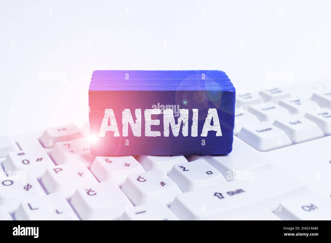 Text caption presenting Anemia. Conceptual photo condition where there ...