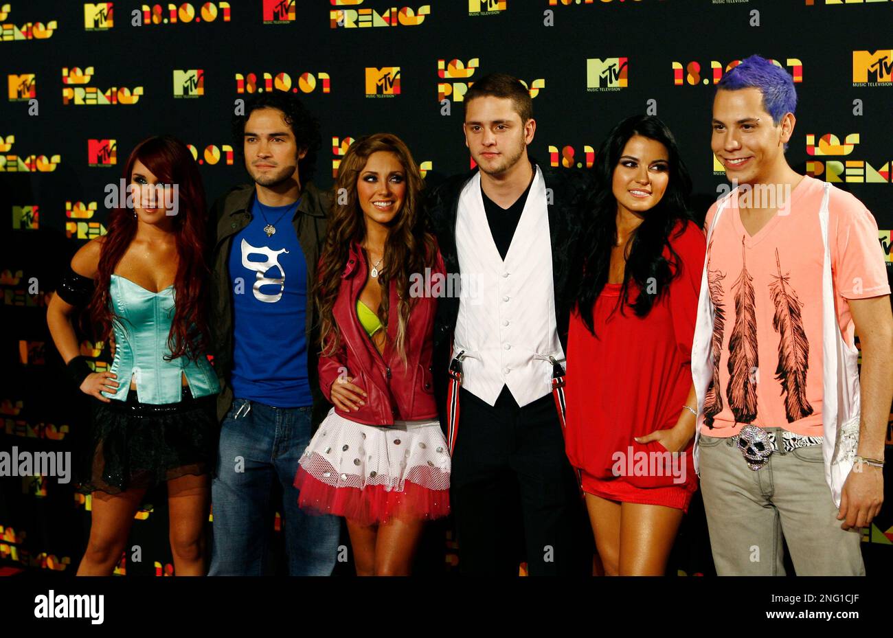 The music band RBD arrives to the 2007 MTV Latin Video Music Awards at ...
