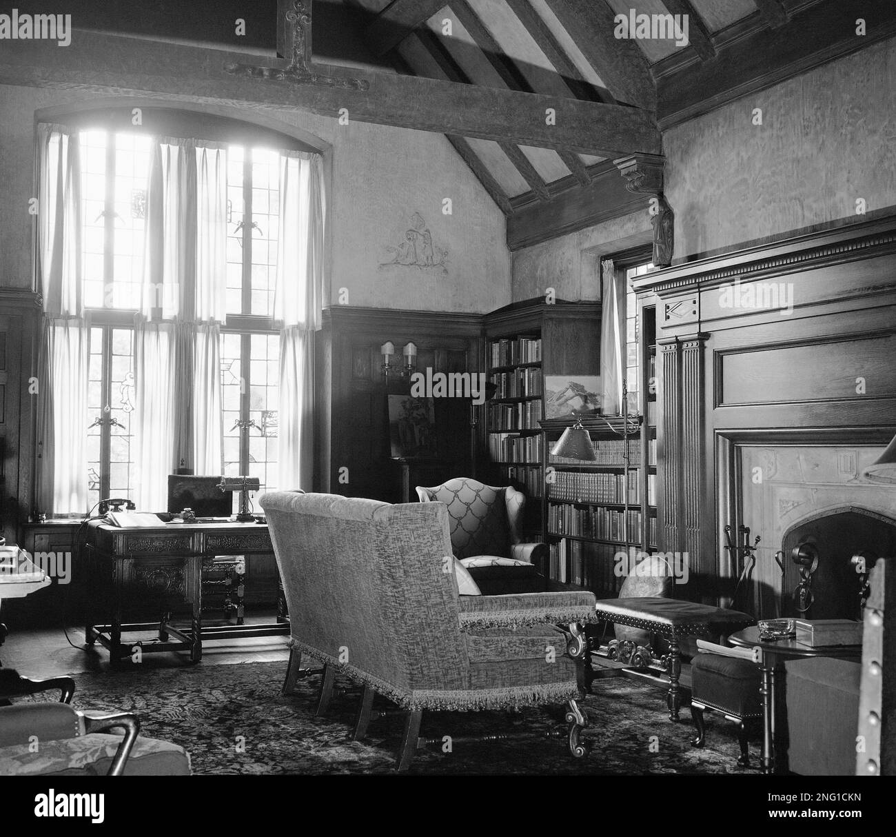 Pictured here is the library in the Merle Thorpe Estate at Bethesda, Md ...