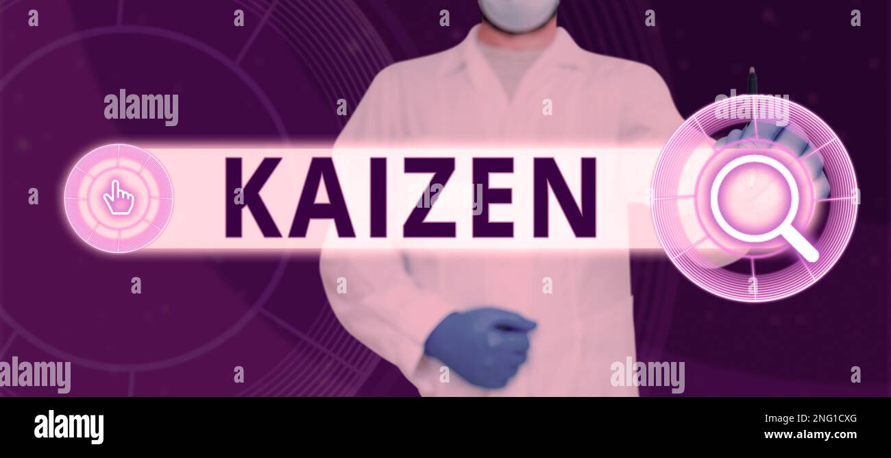 Conceptual display Kaizen. Concept meaning a Japanese business ...