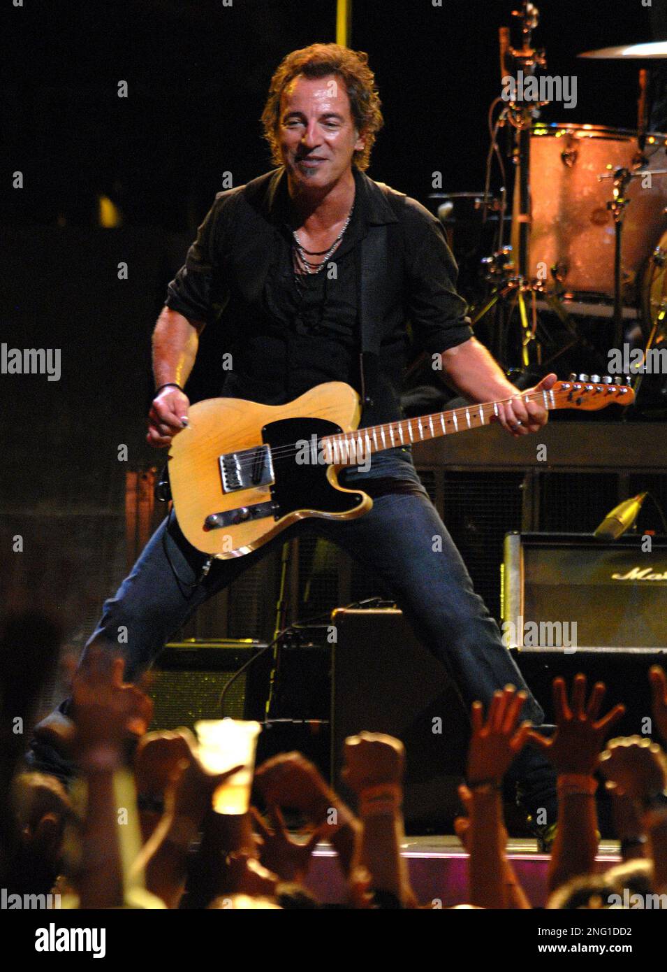 Musician Bruce Springsteen performs with The E Street Band at Madison ...