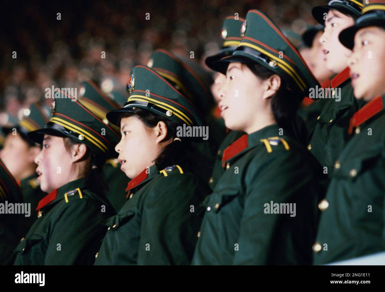 Chinese cadets sing a marching song with energy Thursday, December 29 ...