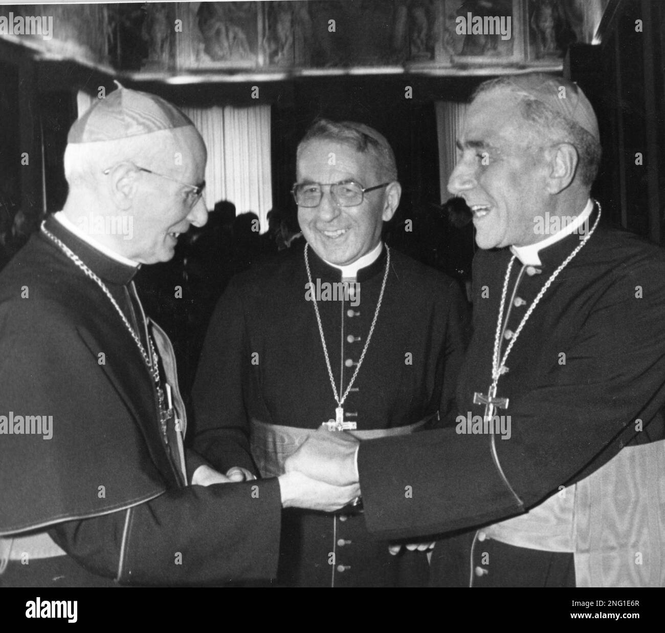 Cardinal Albino Luciani, center, who has been elected for the new Pope ...