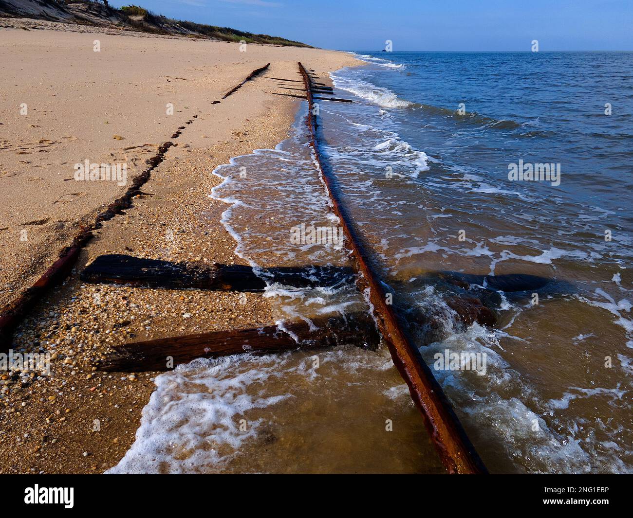 Washed out railroad tracks (Ghost tracks) Higbee Beach Cape May NJ ...