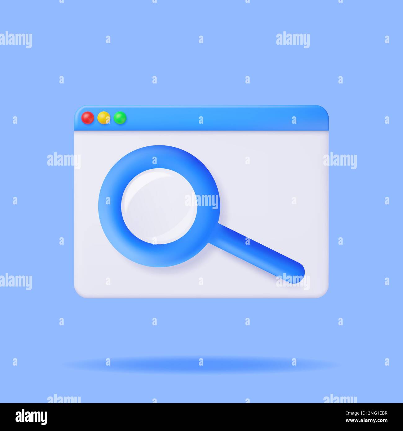 3D Browser Window and Magnifying Glass Stock Vector Image & Art - Alamy