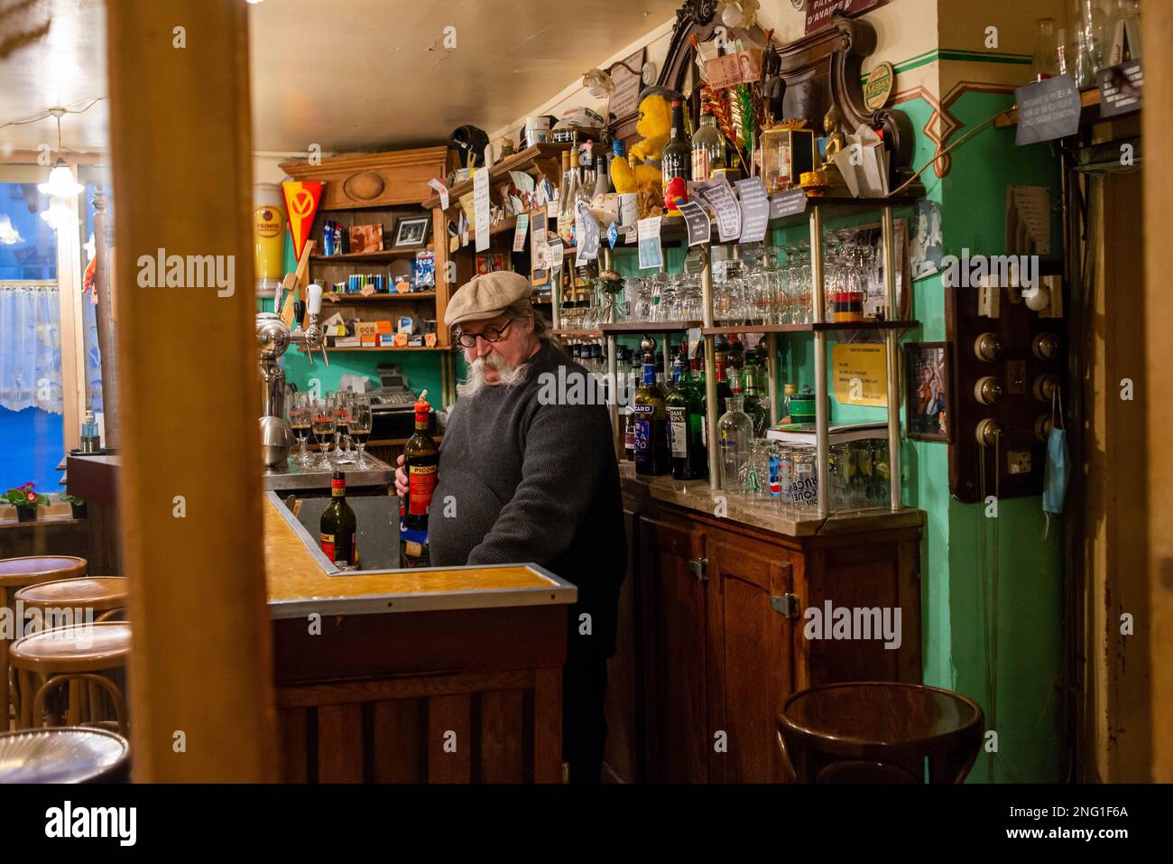 February 03, 2023 - Brieullles-sur-Bar, Les Ardennes, France: Cafe ...