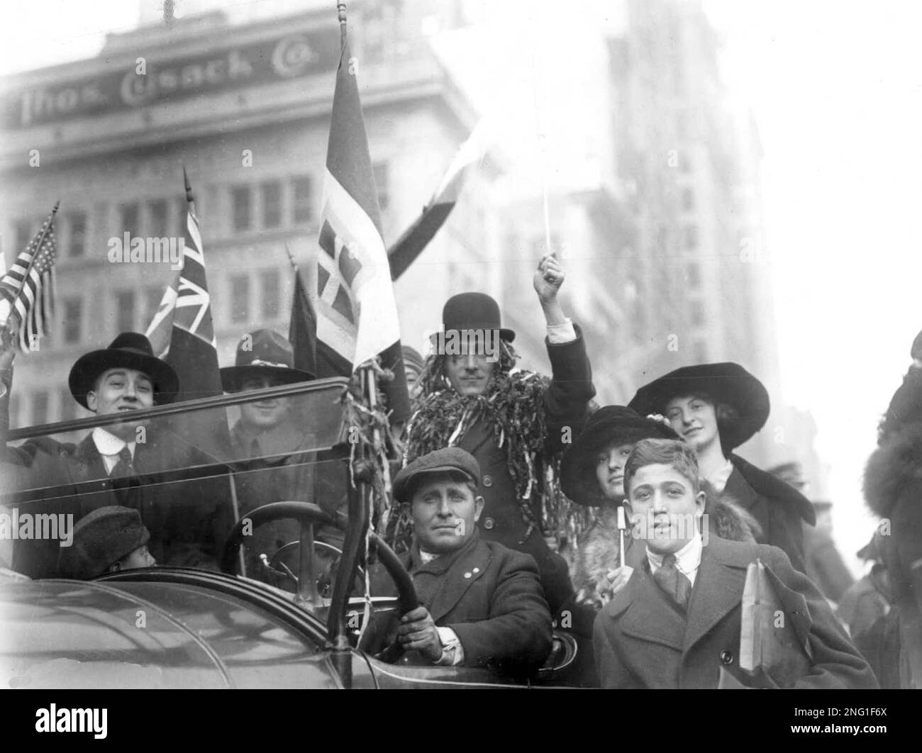 New York crowds celebrate Armistice Day in a ticker tape parade, Nov ...