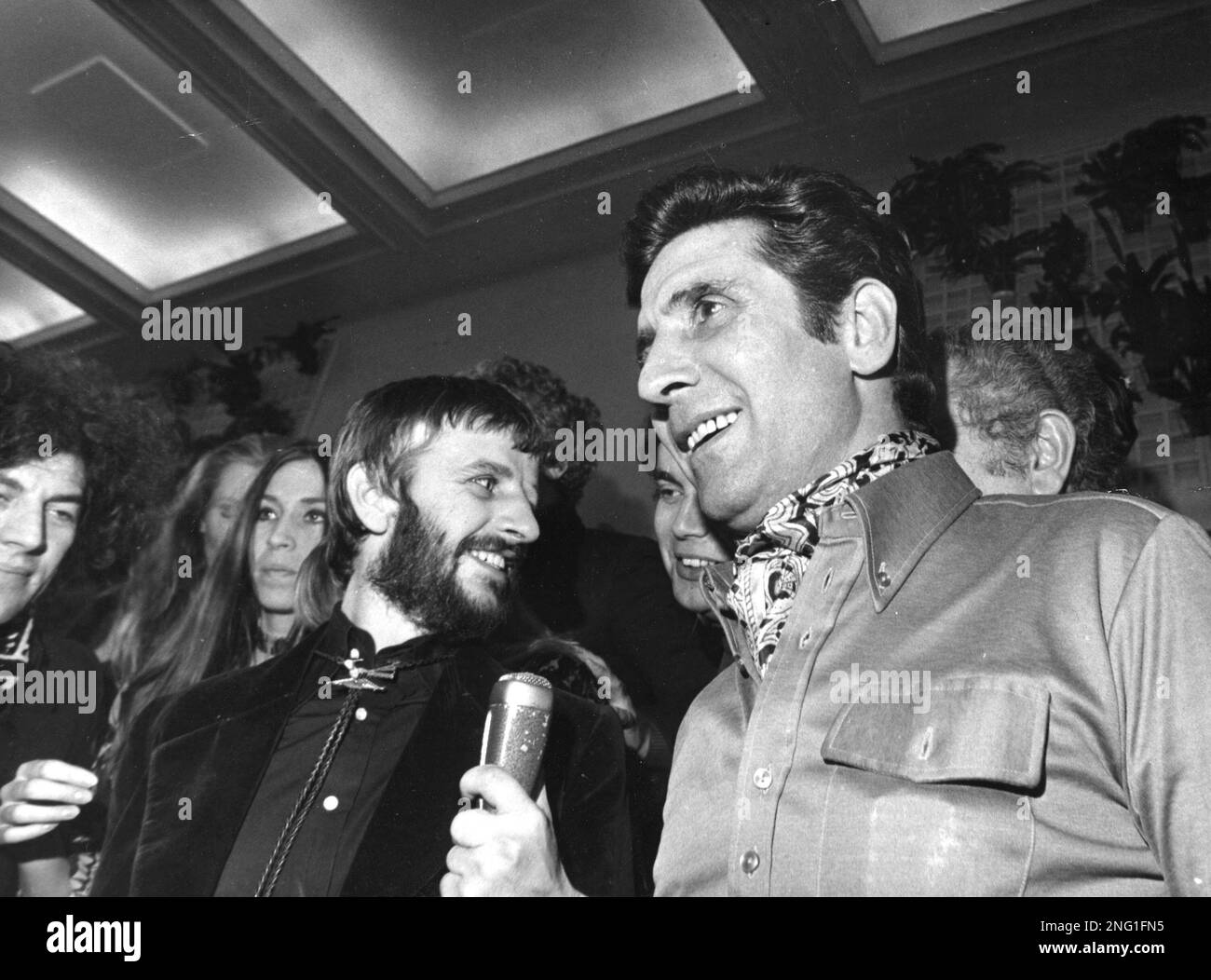 British musician and former Beatles drummer Ringo Starr, left, and ...