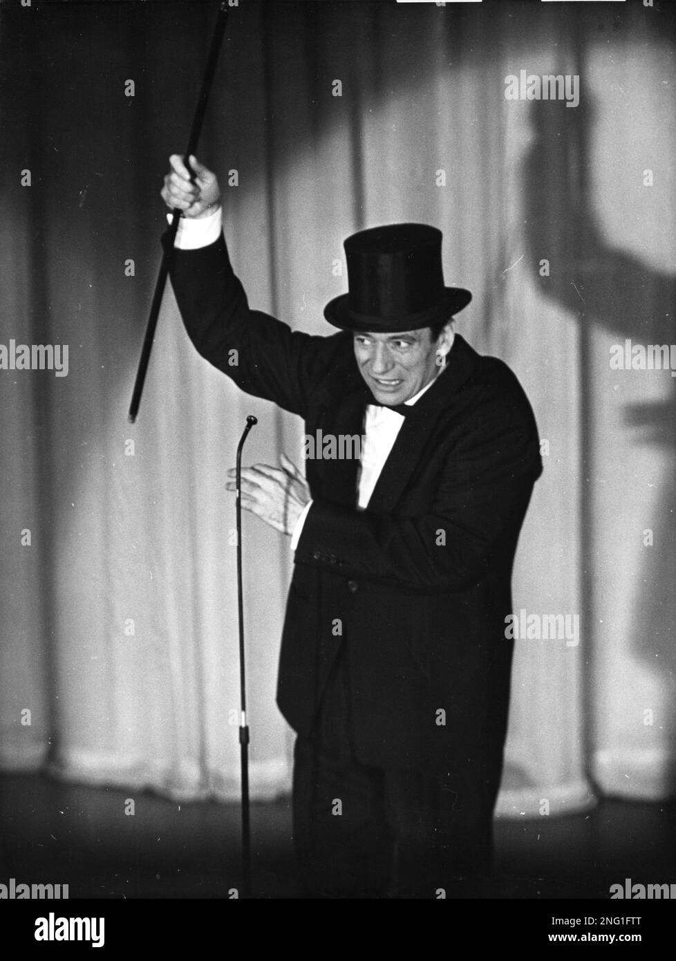 French actor and singer Yves Montand, of Italian descent, oerforms on ...