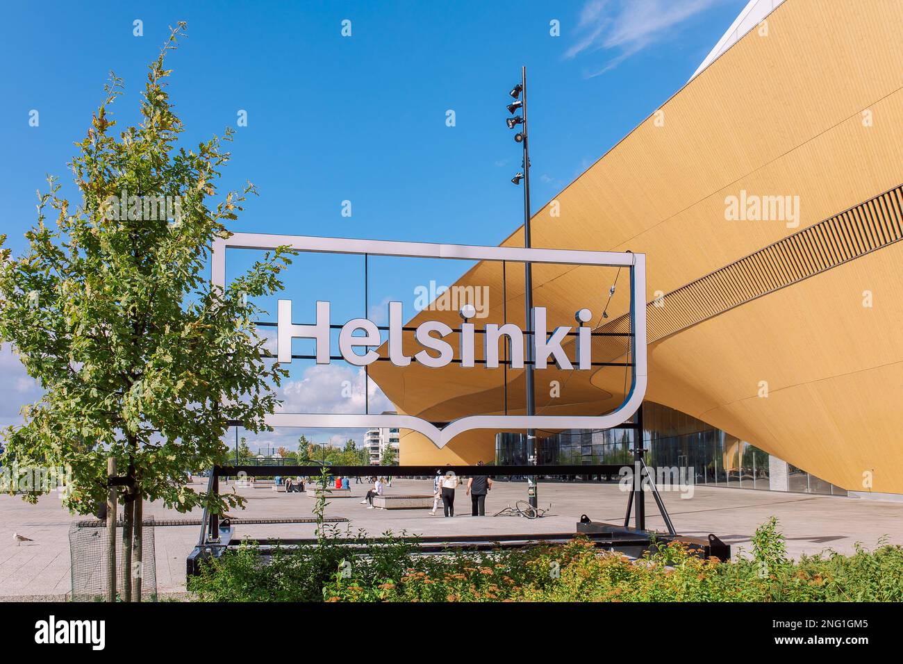 Helsinki, Finland - August 22, 2022: Helsinki sign. Central Library ...