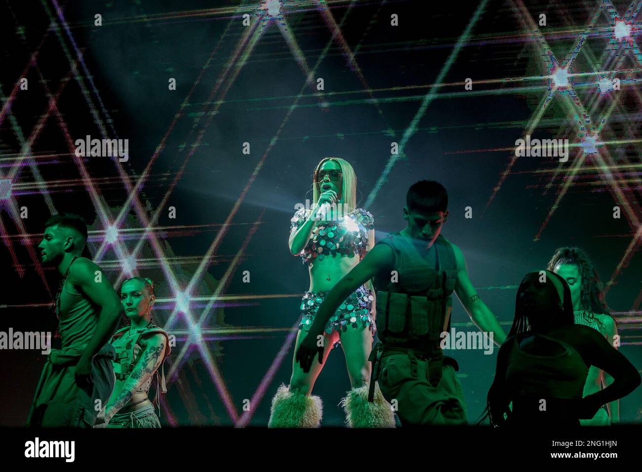 The singer Bad Gyal during a performance at the Wizink Center, on ...