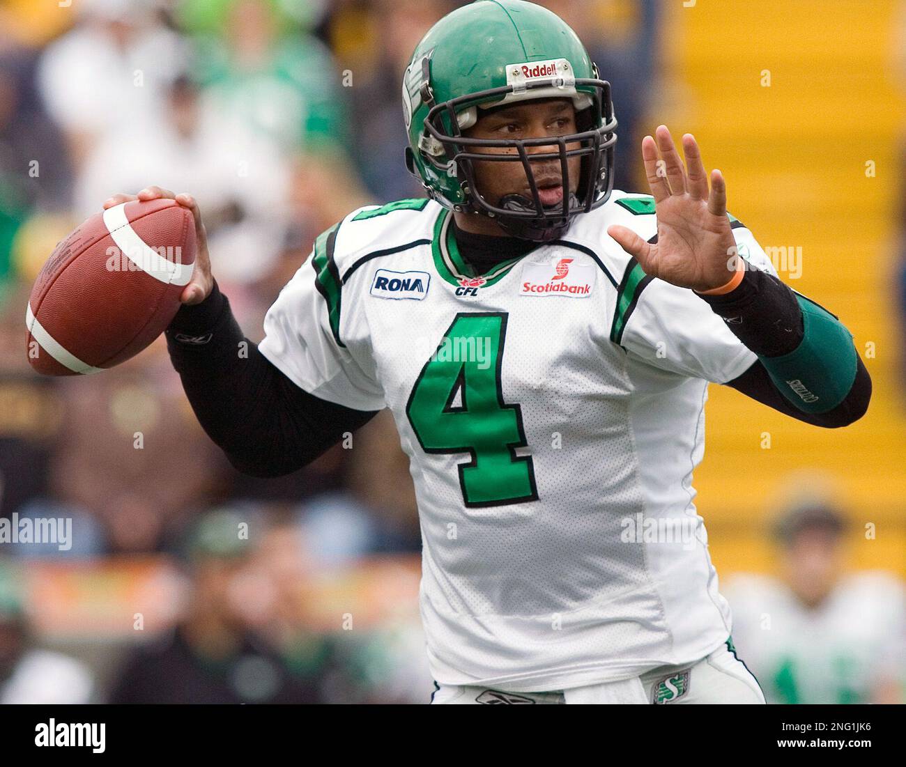 Saskatchewan Roughriders quarterback Kerry Joseph makes a pass during ...