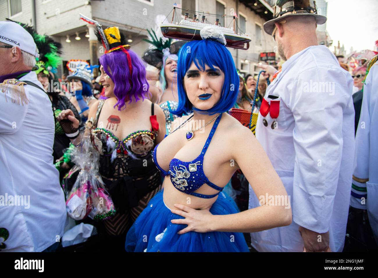 Paradegoers are seen at Krewe of Bosom Buddies in the French Quarter ... Paradegoers are seen at Krewe of Bosom Buddies in the French Quarter ...