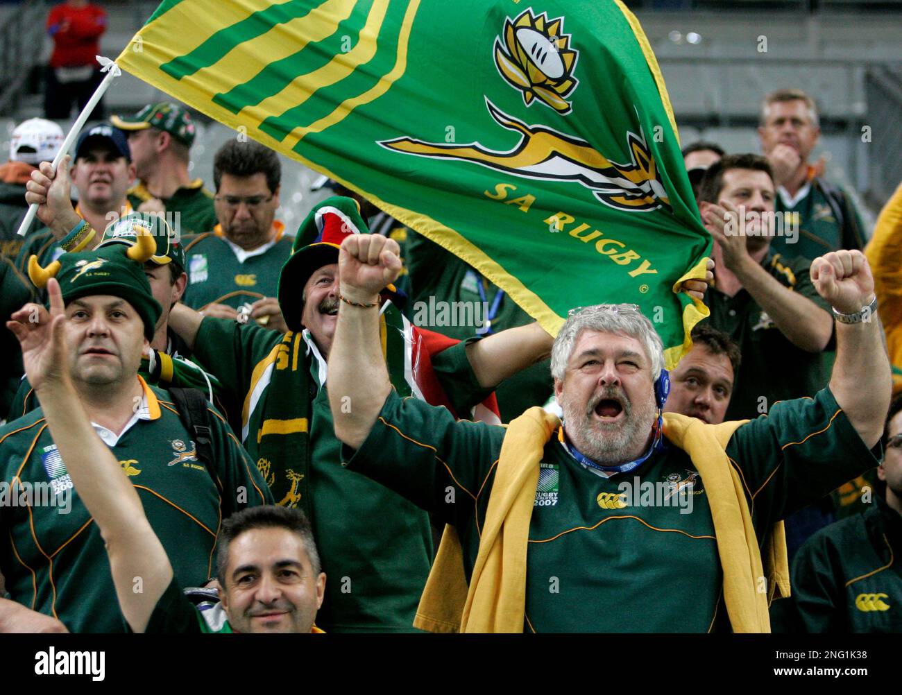 South Africa's supporters react after the Rugby World Cup semifinal ...