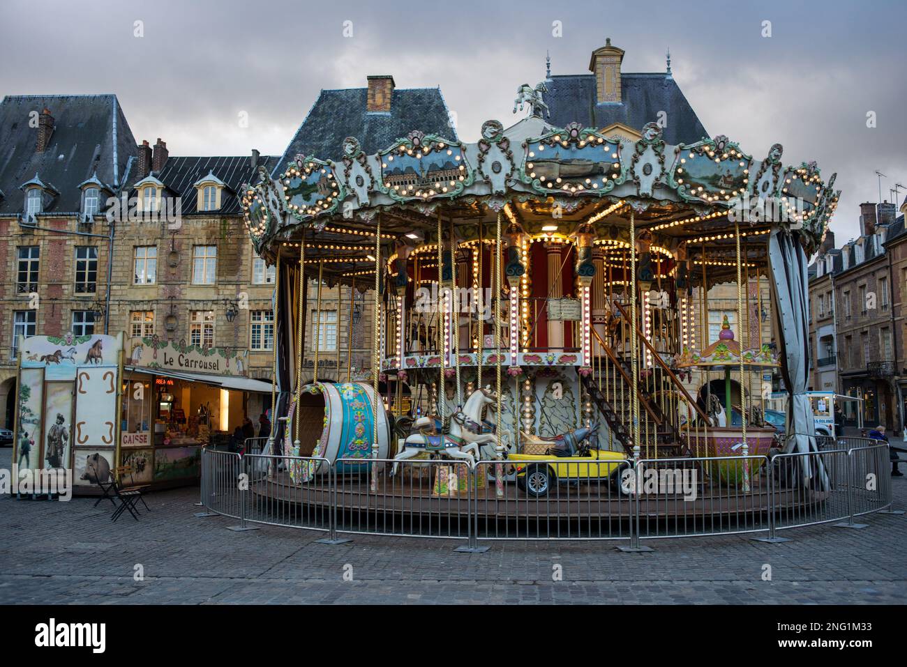 February 01, 2023 - Charleville-Meziérès, France: Traditional carousel ...