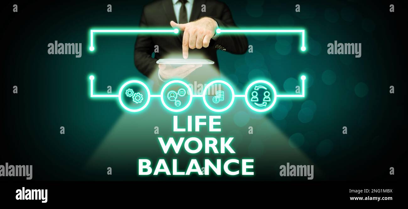 Text showing inspiration Life Work Balance. Concept meaning stability ...