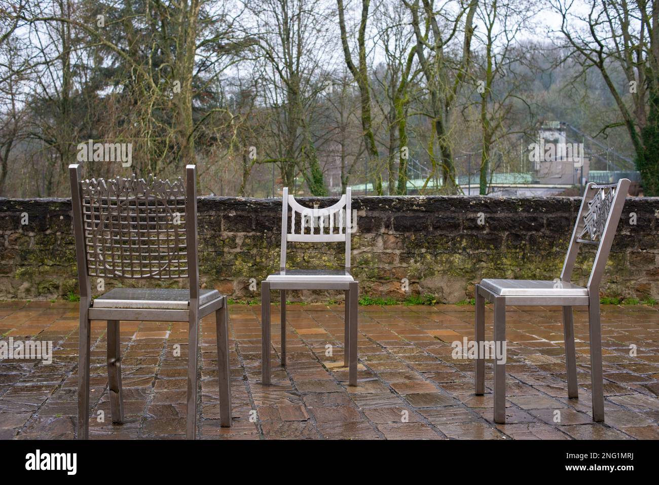 February 04, 2023 - Charleville-Meziérès, France: chairs, Rimbaud House ...