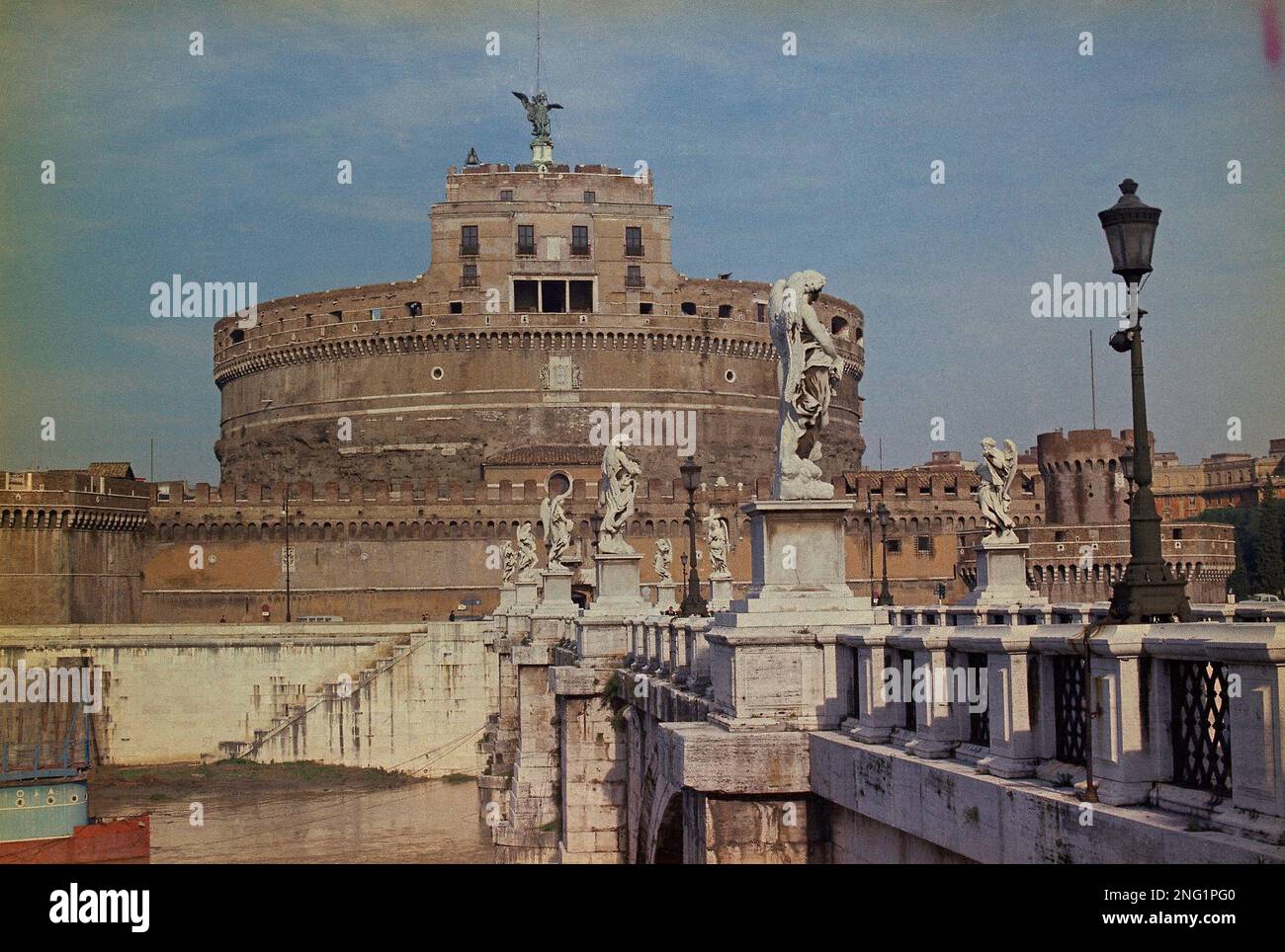 Front view of the "Castle of the Holy Angel" or Castel Sant' Angelo ...