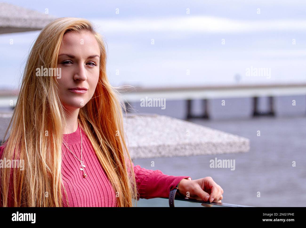 Rhianna Martin, a blonde woman spends the day having her picture taken ...