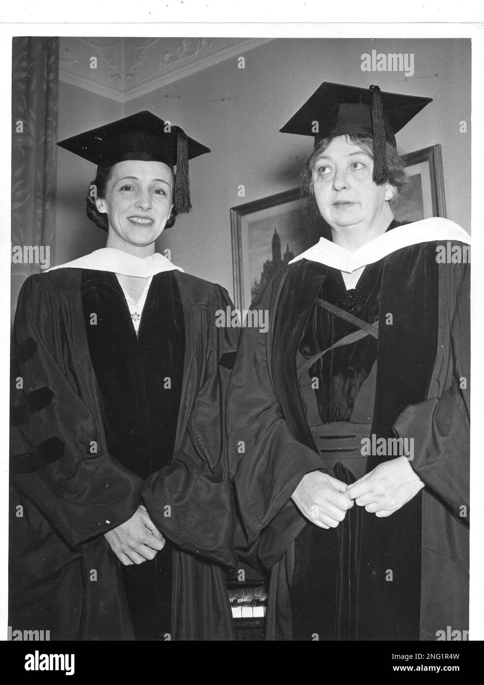 Eve Curie, scientist and biographer, left, and Sigrid Undset, Nobel ...