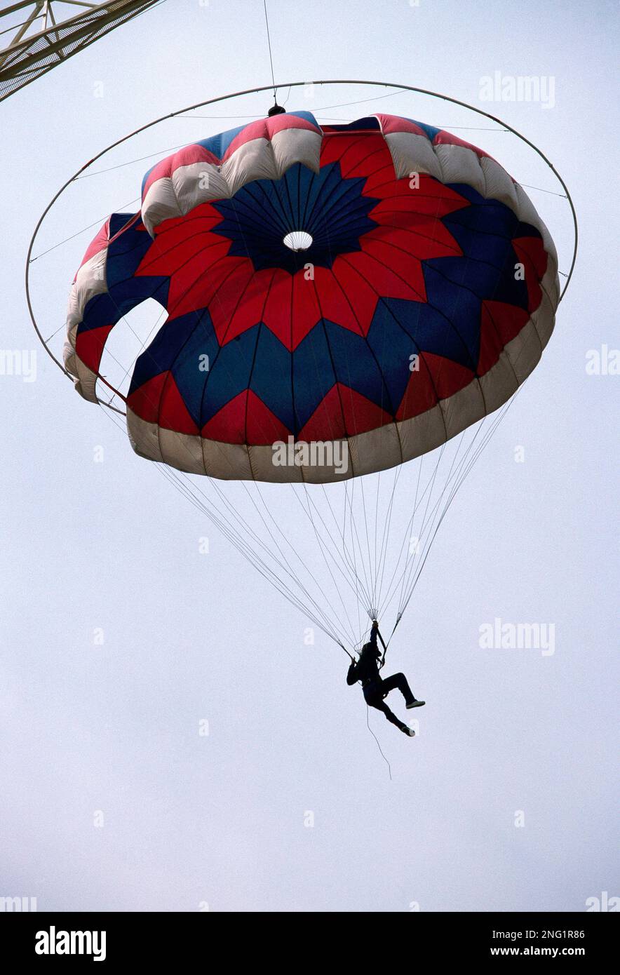 Sport parachuting enthusiasts training in Beijing, August 1984. (AP ...