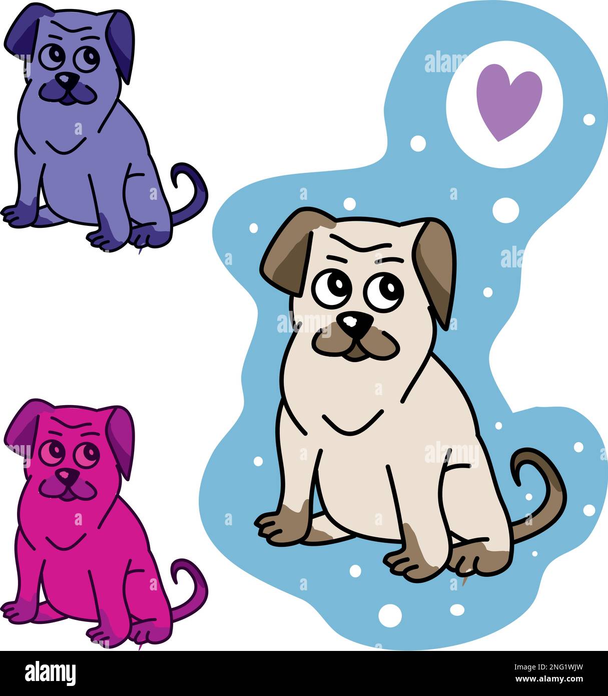 Adorable pug Stock Vector Images - Alamy
