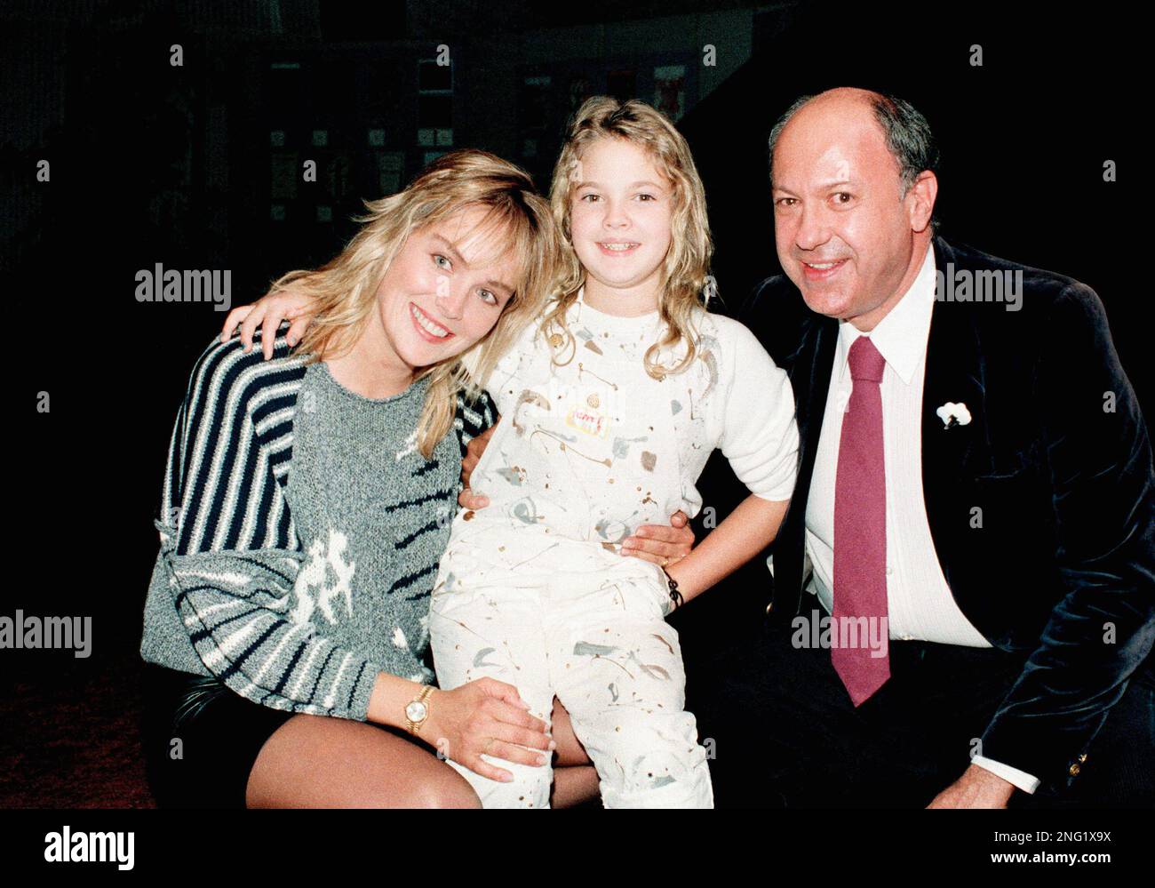 Actress Drew Barrymore, center, with Sharon Stone, at left, and Allen ...