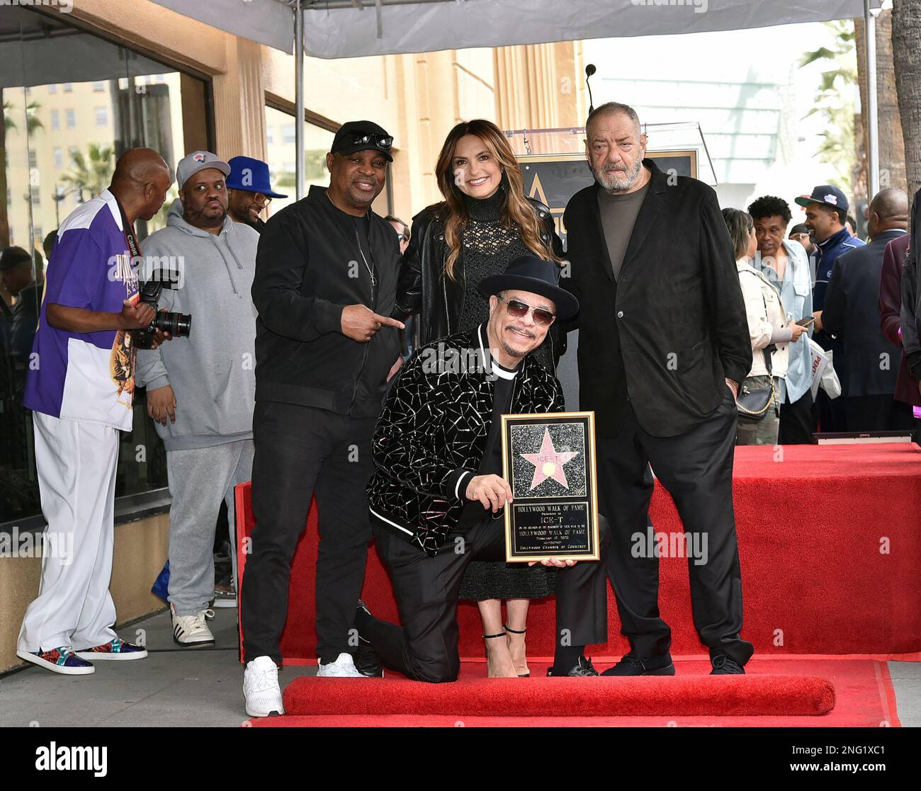 Chuck D, from left, Mariska Hargitay, Ice-T and Dick Wolf attend a ...